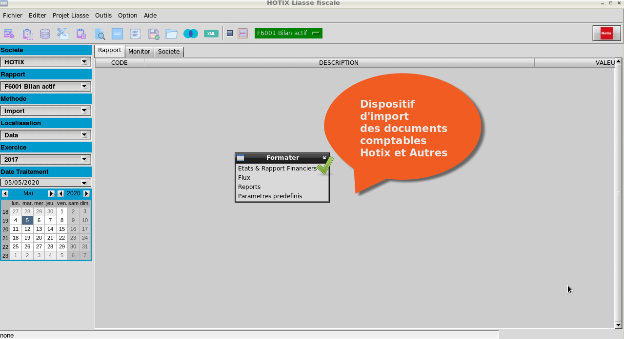 IMPORTATION BALANCE & RAPPORTS — Documentation Liasse Bêta